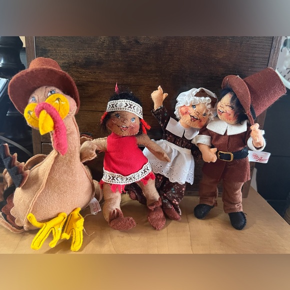 Annalee | Holiday | Annalee Thanksgiving Figurines Set Brown Red Yellow ...